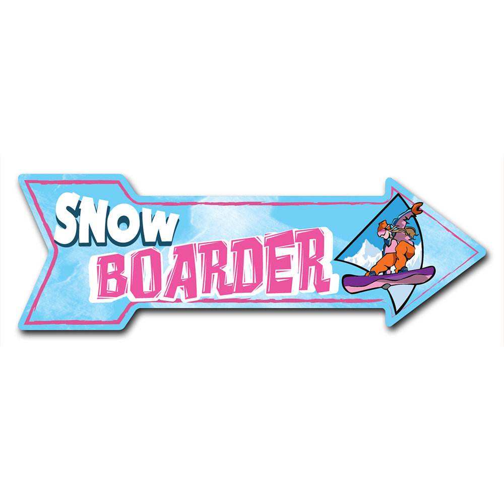 SignMission Decal-999607_Snowboarder Girl Arrow Decal Funny Home Décor ...