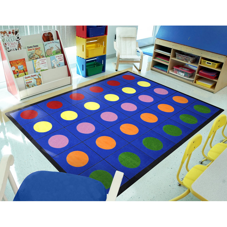 Joy Carpets Educational Lots of Dots Tufted Blue Rug & Reviews | Wayfair