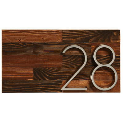 PRO-DF Rustic Wood 1-Line Wall Address Plaque & Reviews | Wayfair