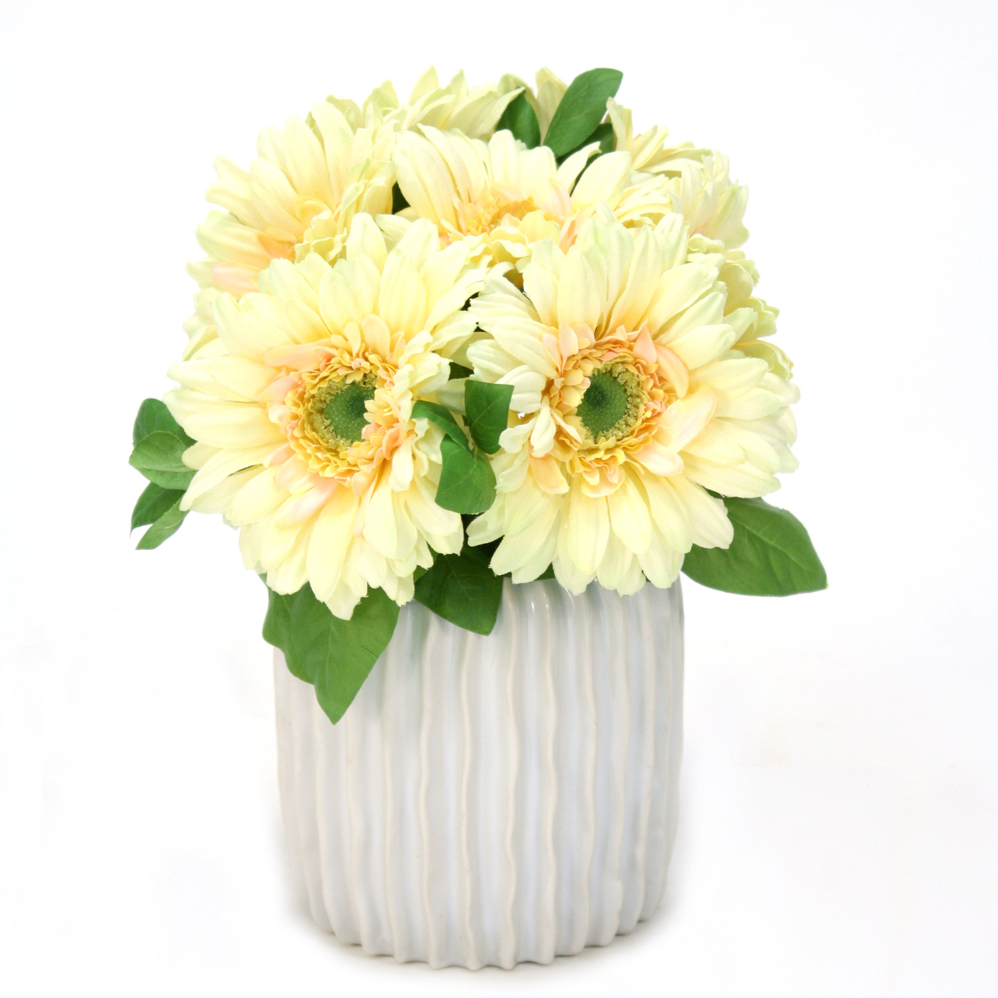 Primrue Gerber Daisy Floral Arrangement in Pot | Wayfair