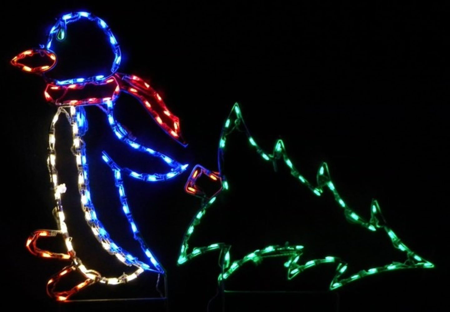 Lori's Lighted D'Lites Penguin Pulling Christmas Tree Holiday Lighted ...