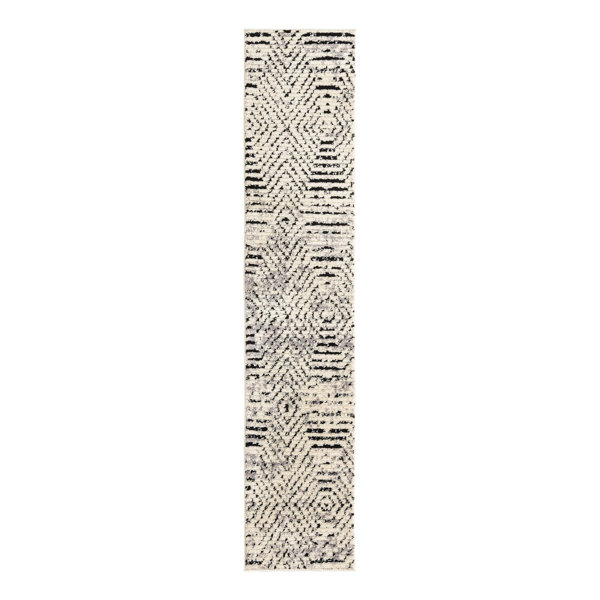 Steelside™ Tharon Geometric Area Rug in Black/White & Reviews | Wayfair