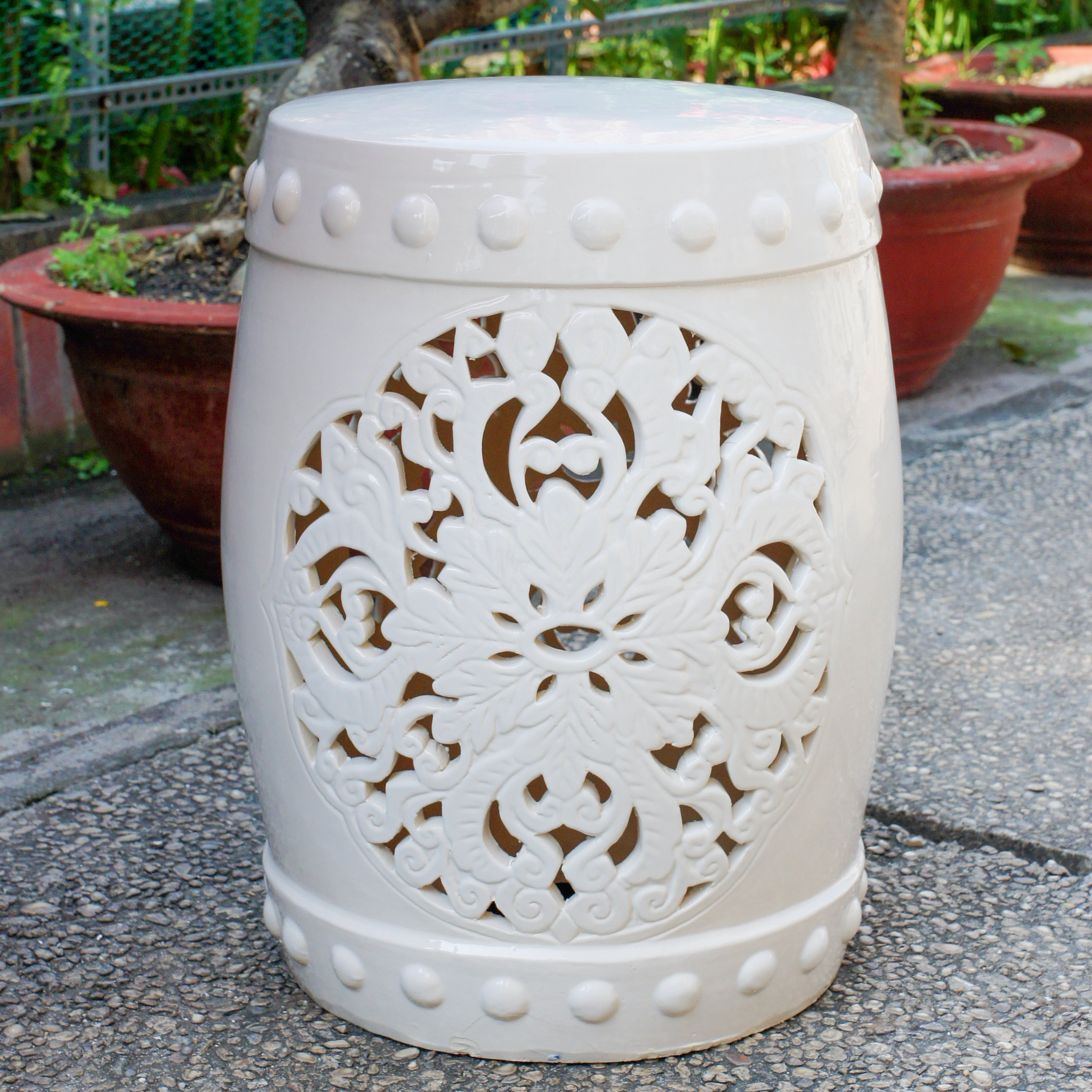 House of Hampton® Nieto 18'' Tall Ceramic Garden Stool & Reviews | Wayfair