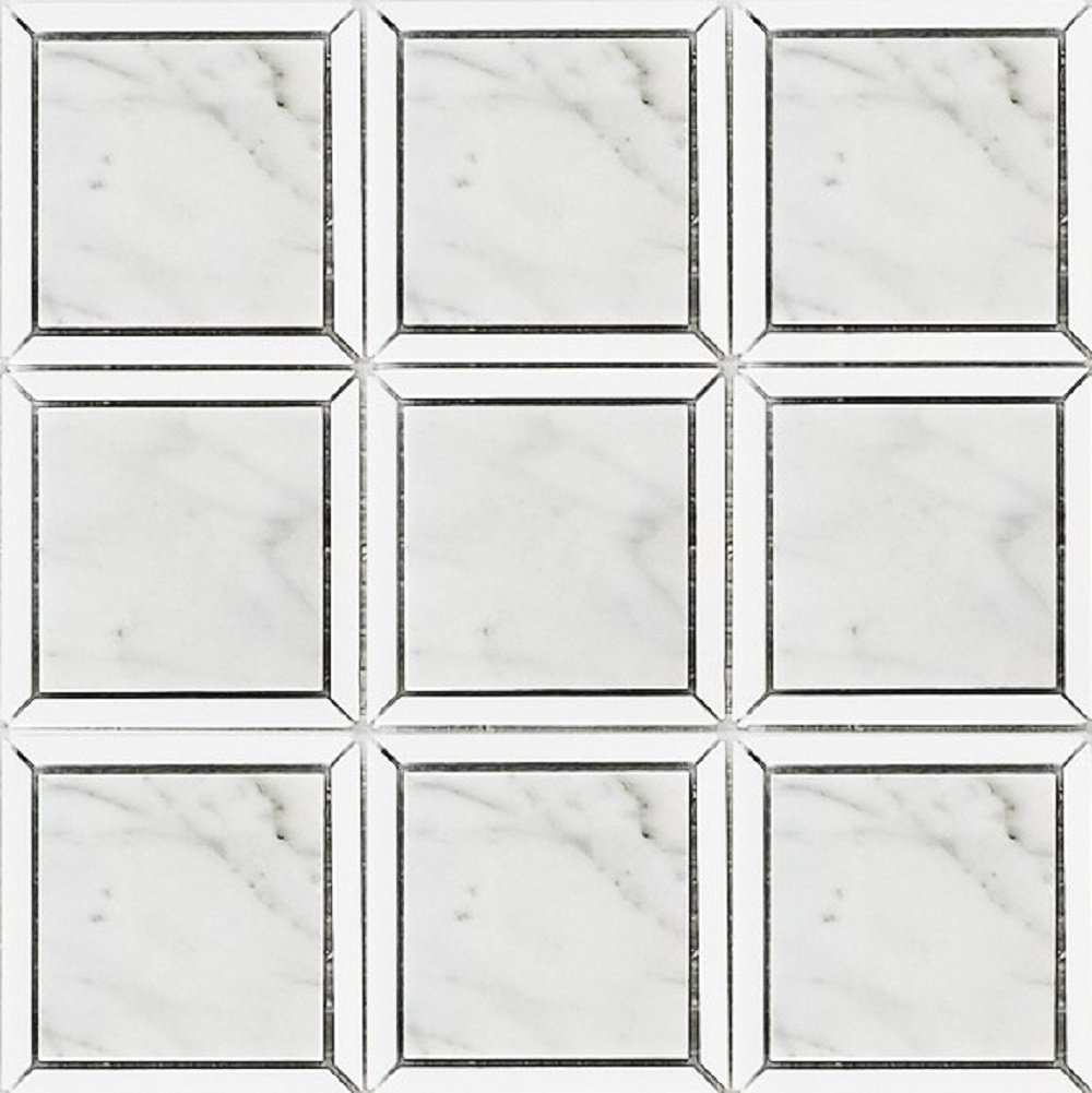 Mango Tile Alps 12" x 12" Marble Grid Mosaic Wall & Floor Tile | Wayfair