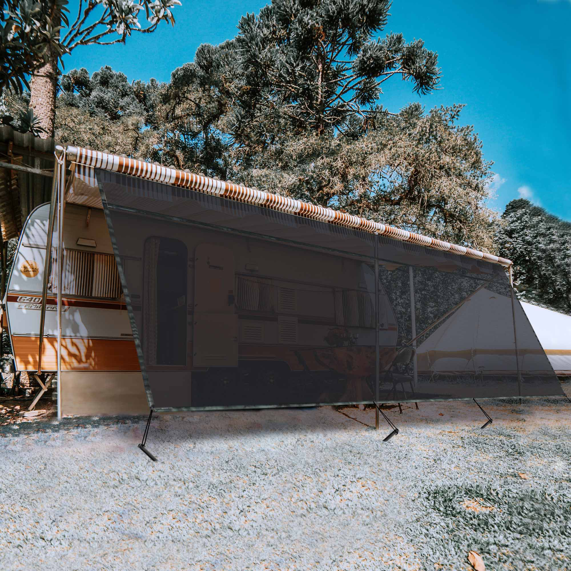 Yescom RV Dome Side Awning in Black | Wayfair