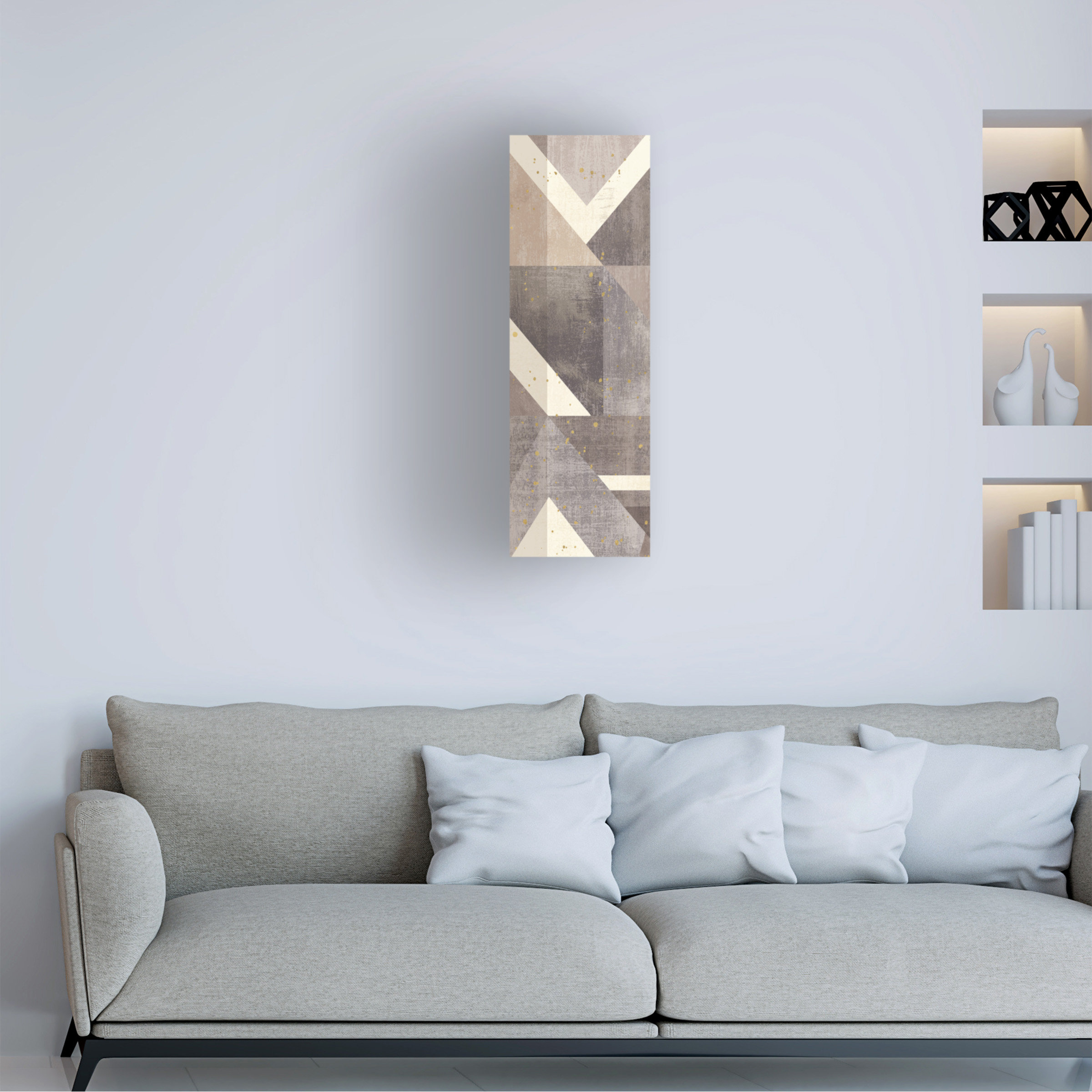 Orren Ellis Framework IV With Taupe by - Wrapped Canvas Graphic Art | Wayfair