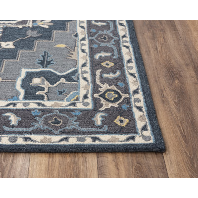 Bungalow Rose Handmade Wool Blue Rug & Reviews | Wayfair