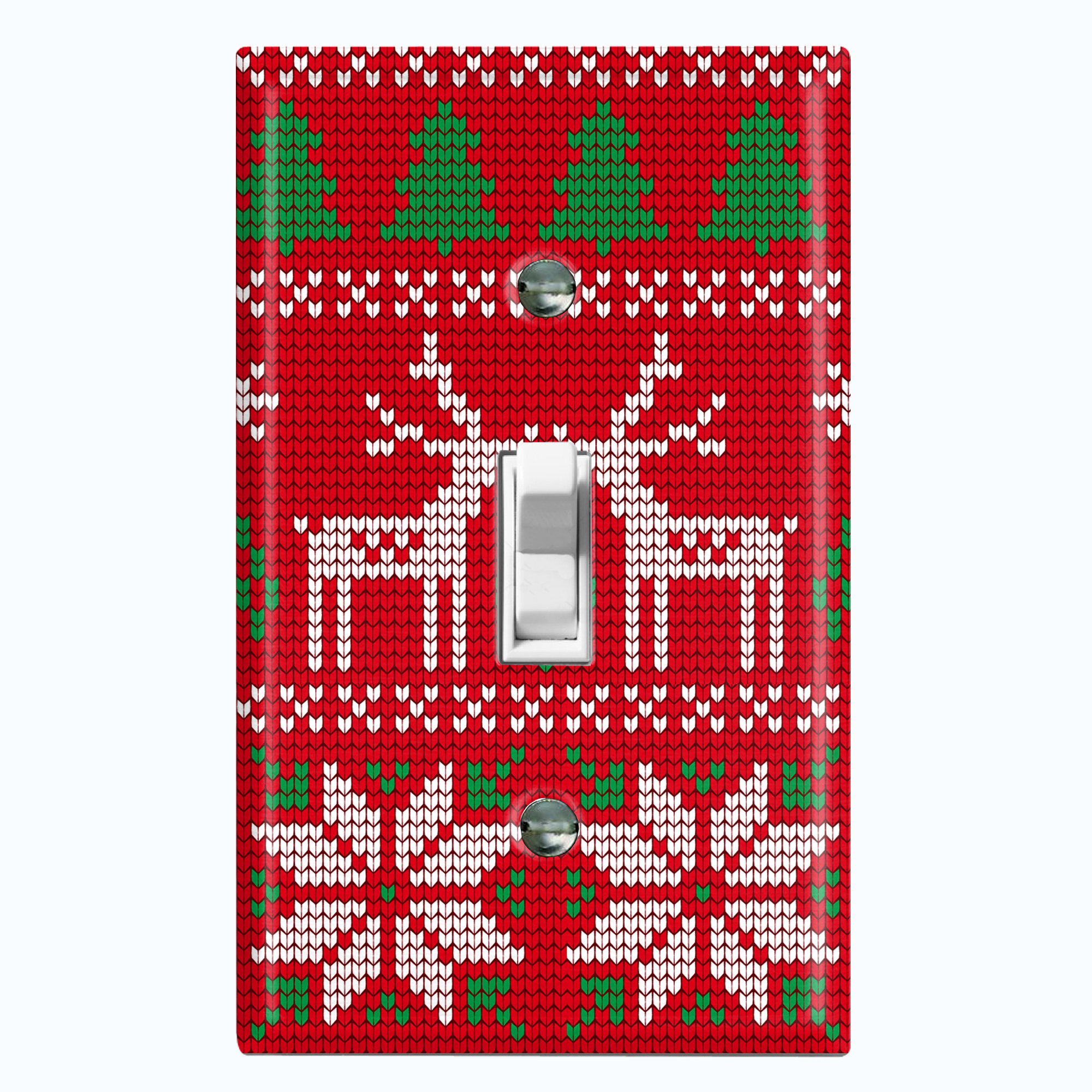 WorldAcc Christmas Wrapping Paper Tree Red Snow 1-Gang Toggle Light ...