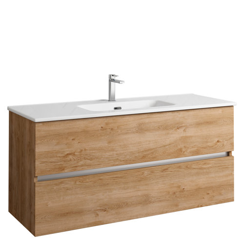 Wrought Studio Guilbert 48" Wall-Mounted Single Bathroom Vanity Set ...