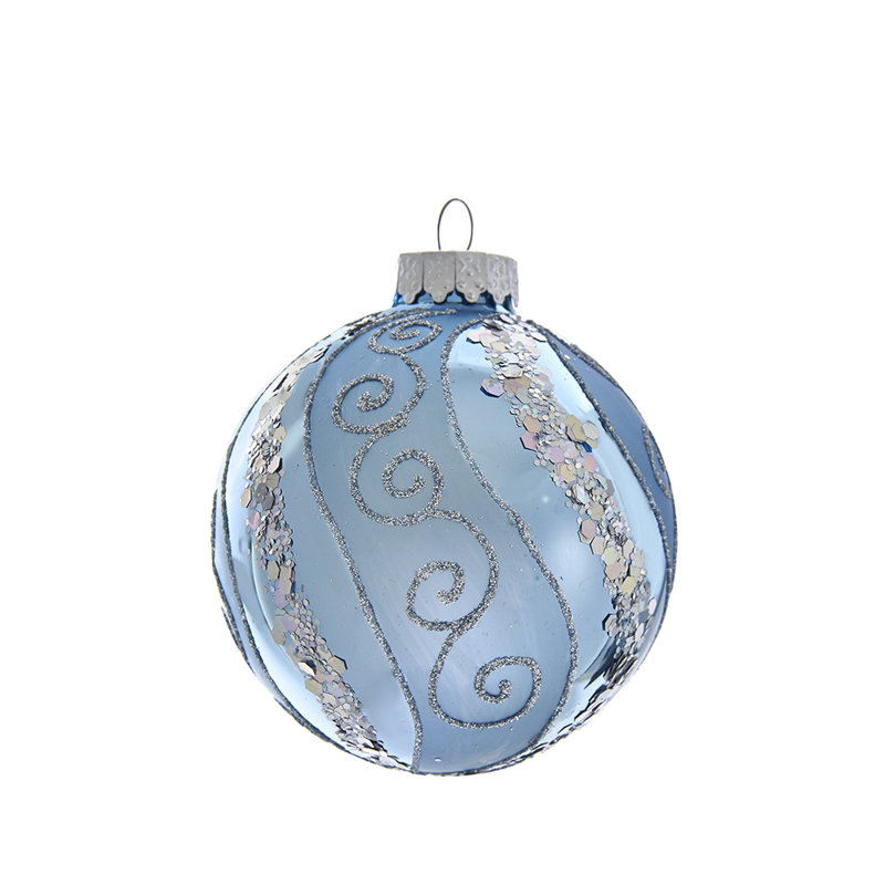 Kurt Adler Glitter and Sequins Glass Ball Ornament | Wayfair