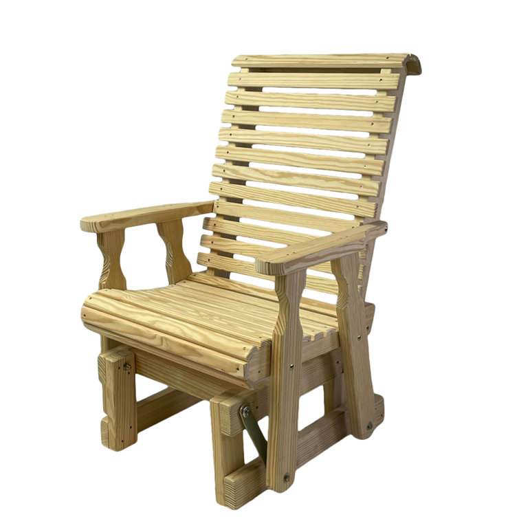 Amish Casual Heavy Duty 600 Lb High Back Roll Back Treated Glider Chair ...