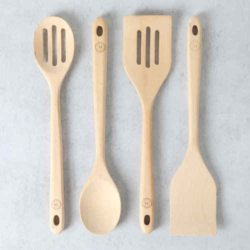 Martha Stewart Bainford 4-Piece Wooden Kitchen Tool Set - Olive | Wayfair