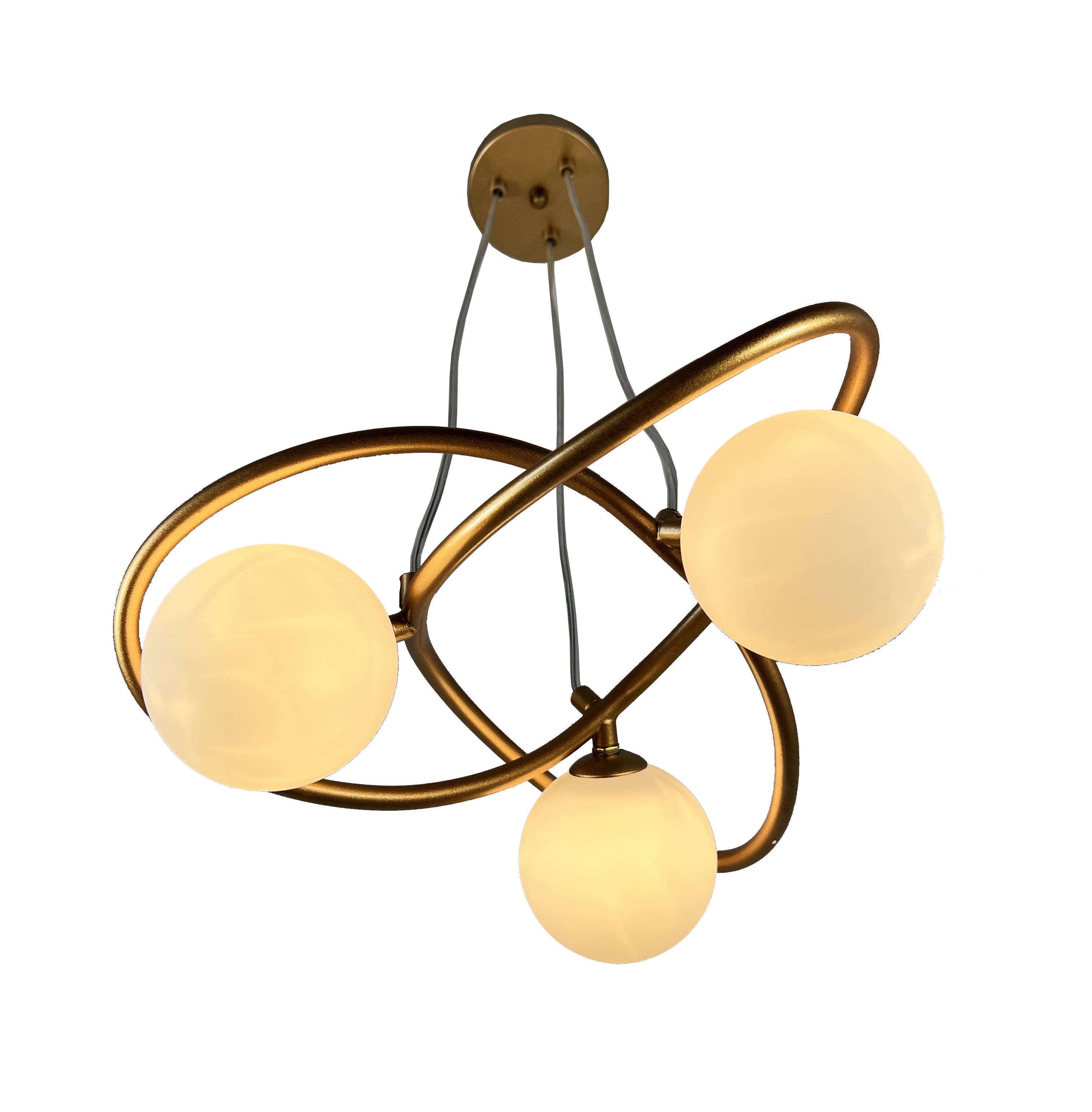 Corrigan Studio® Crystabel 3-Light Satin Brass Geometric Chandelier ...