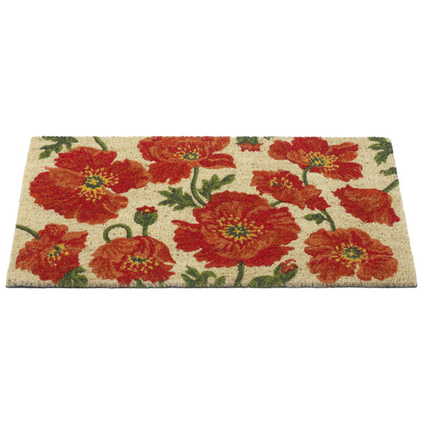 HFLT Red Poppies 30 in. x 18 in. Indoor Door Mat & Reviews | Wayfair