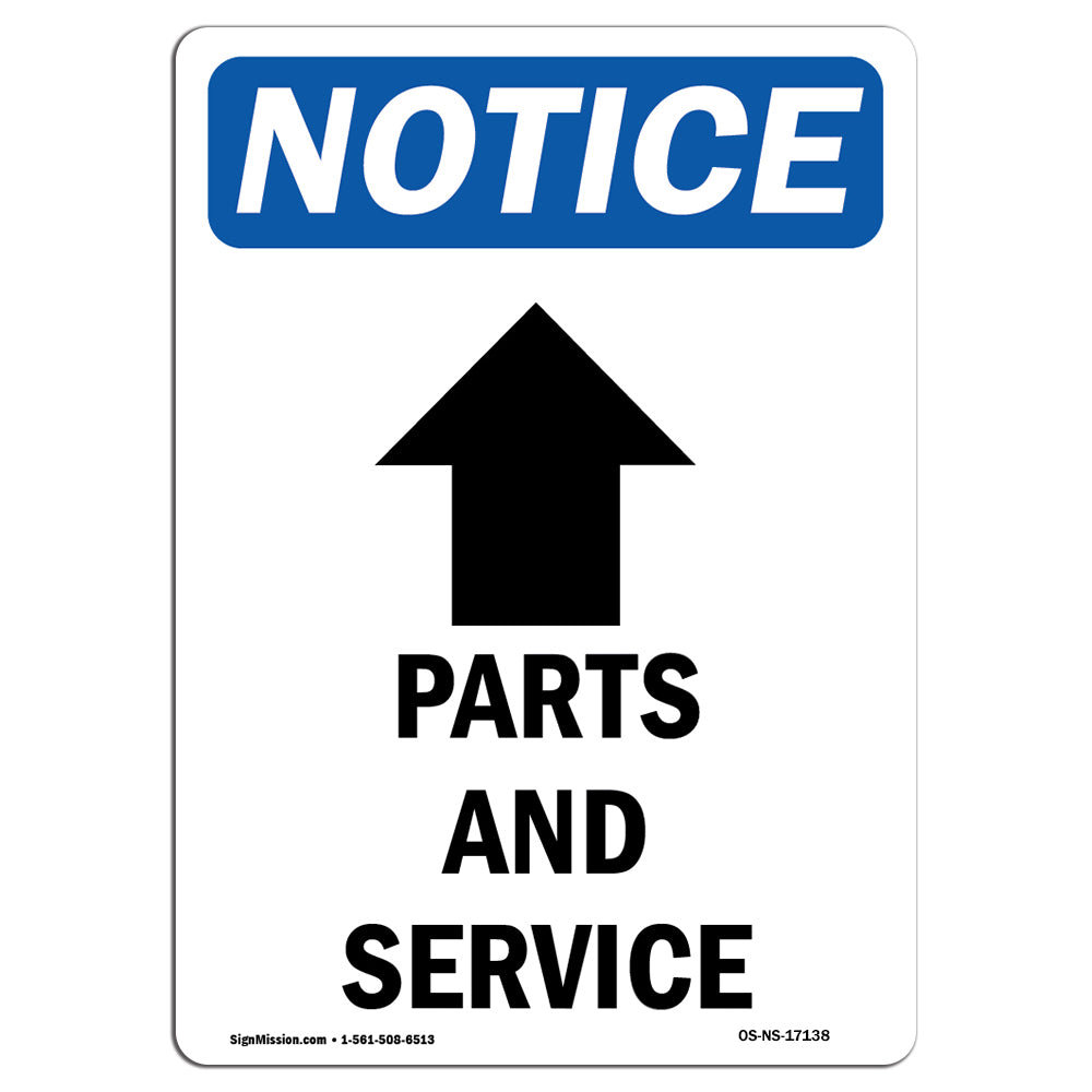 SignMission Parts and Service Up Arrow Sign with Symbol | Wayfair