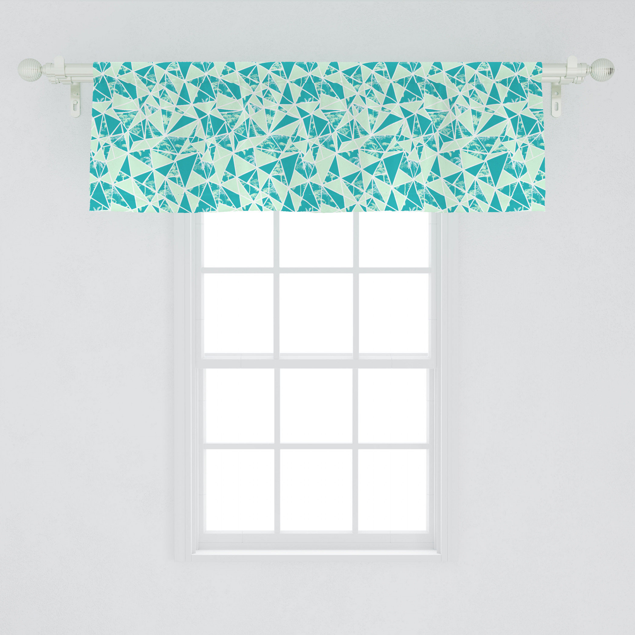 Bless international Geometric Tailored 54'' Window Valance in Teal ...