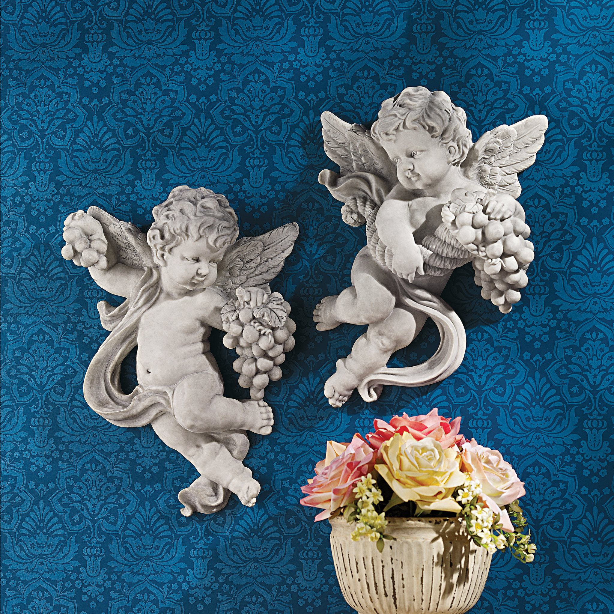 Design Toscano 2 Piece Cherub Harvest Wall Décor Set & Reviews | Wayfair