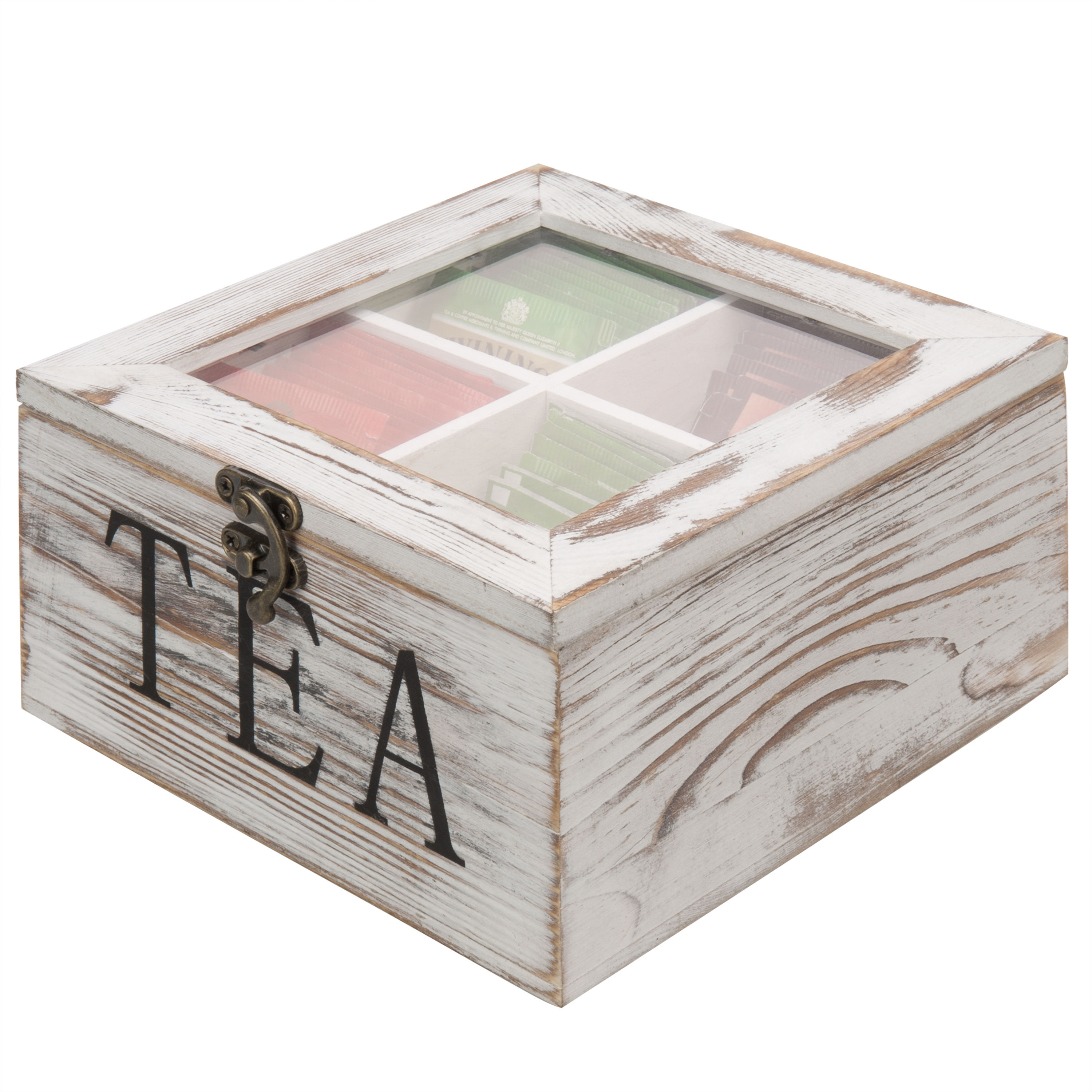 MyGift 4-Slot Tea Bag Storage Chest with Clear Lid & Reviews | Wayfair