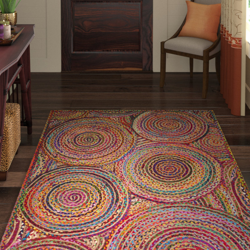 Langley Street Herzig Handmade Flatweave Red/Multi Rug & Reviews | Wayfair