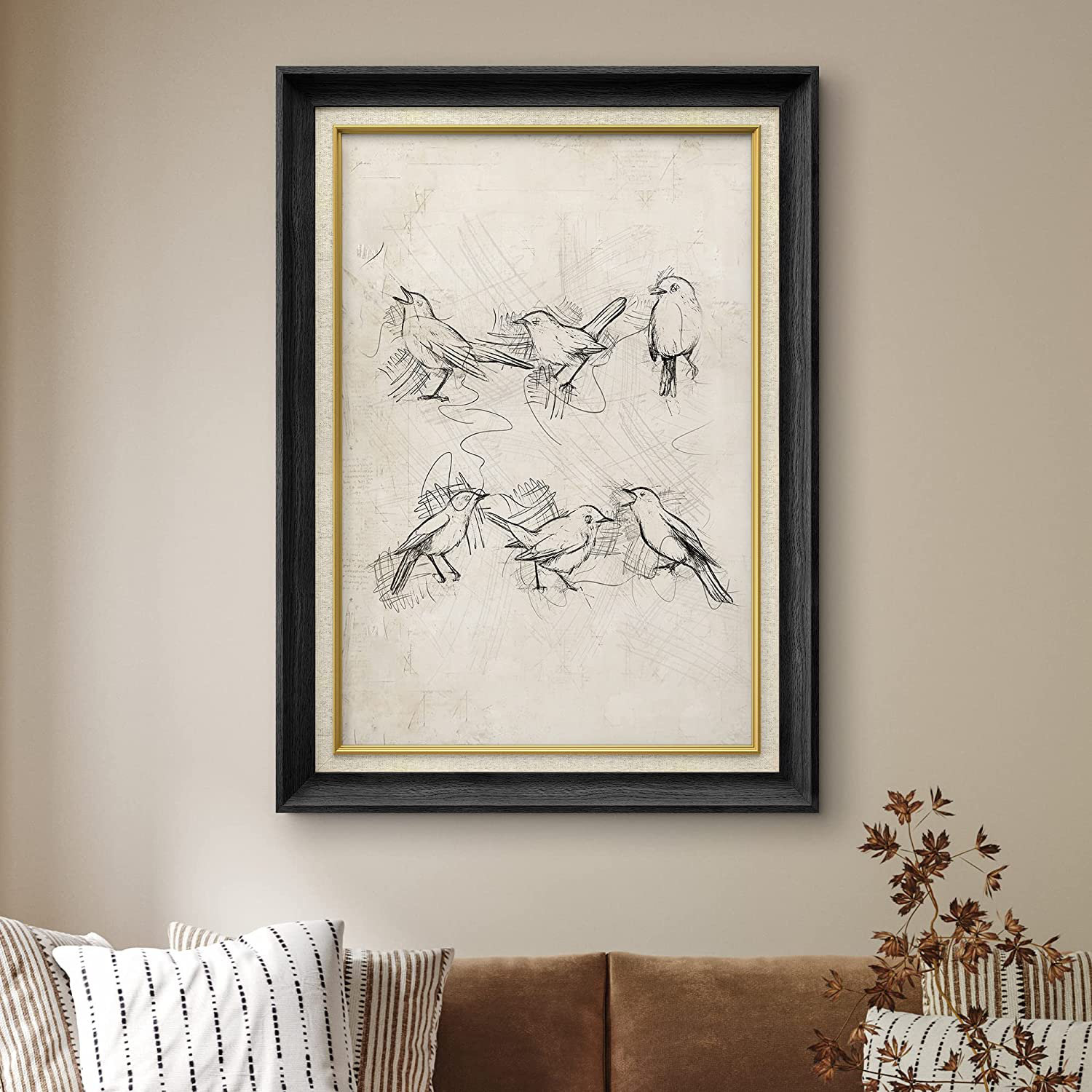 SIGNLEADER Forest Bird - Picture Frame Drawing Print on Canvas | Wayfair