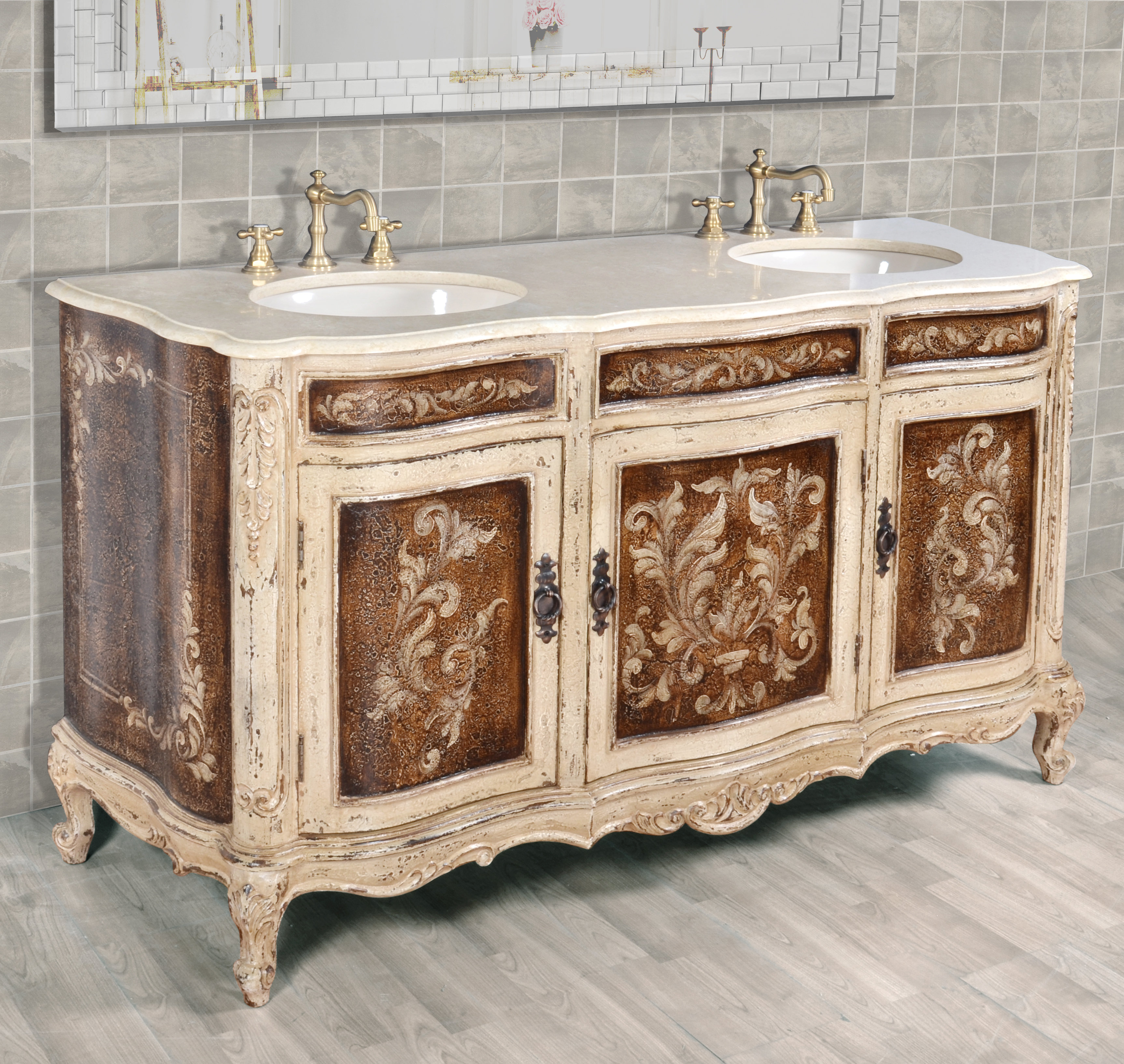 Astoria Grand Vizcaino Grande 67" Double Bathroom Vanity | Wayfair