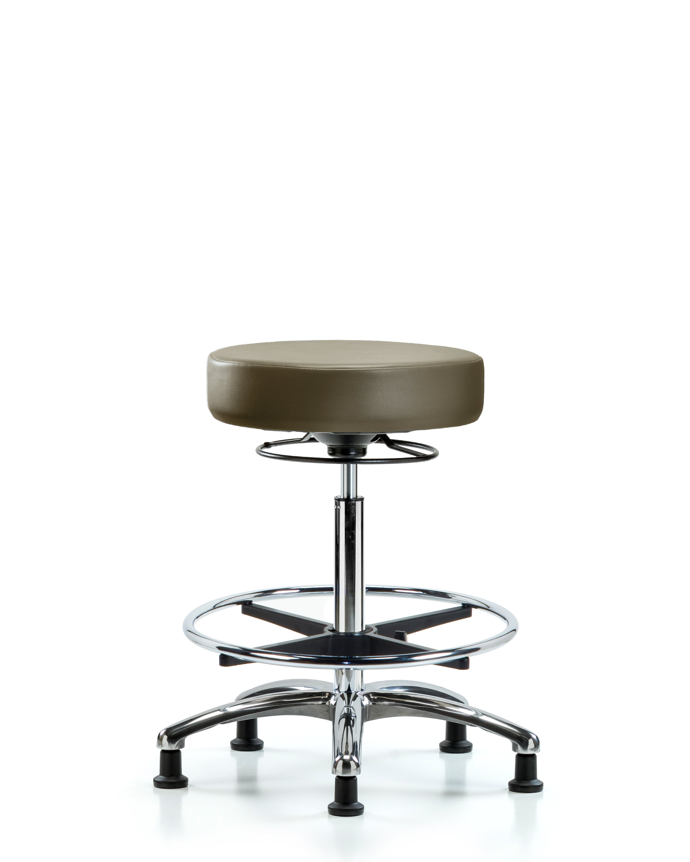 Inbox Zero Vinyl Stool Without Back Chrome - High Bench Height With ...