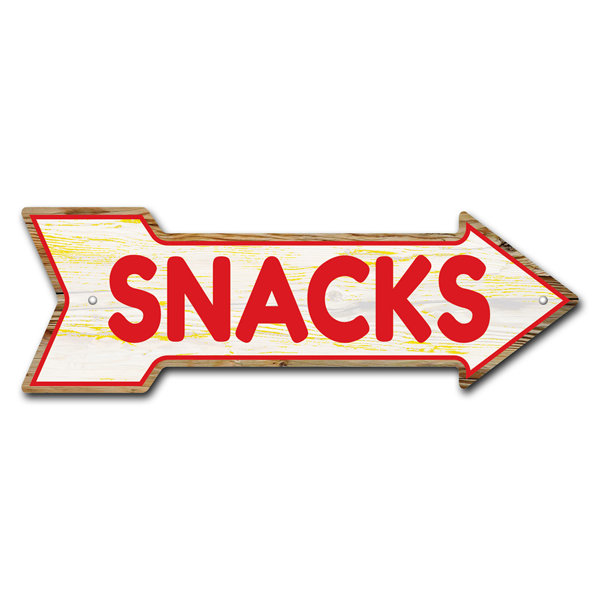 SignMission Snacks Arrow Sign Funny | Wayfair
