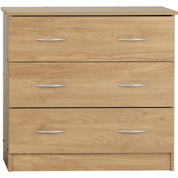 Home & Haus New Haven 3 Drawer 80Cm W Solid Wood Chest Of Drawers ...