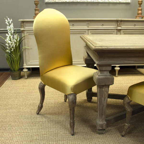 Zentique Silk Parsons Chair in Yellow | Wayfair