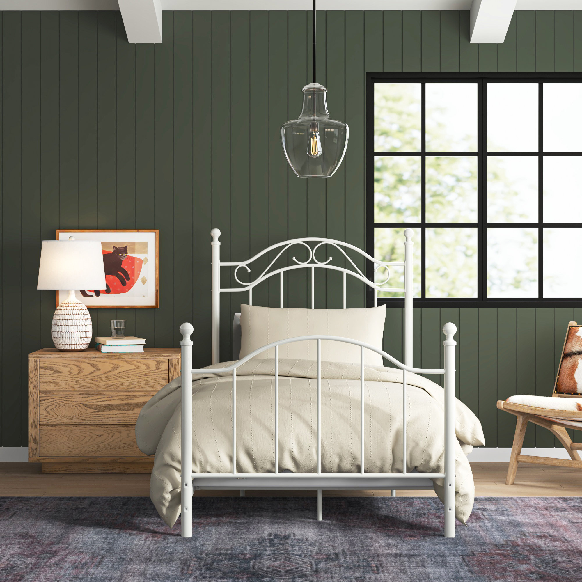 Laurel Foundry Modern Farmhouse Stoltenberg Twin Metal Panel Bed by ...