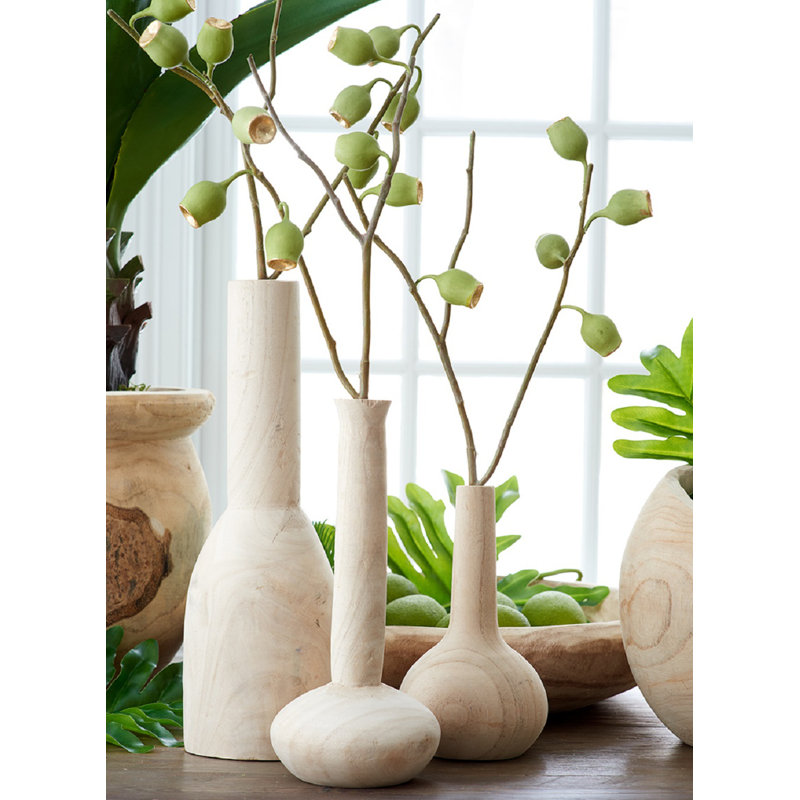 Millwood Pines Natividad Handmade Wood Table Vase & Reviews | Wayfair