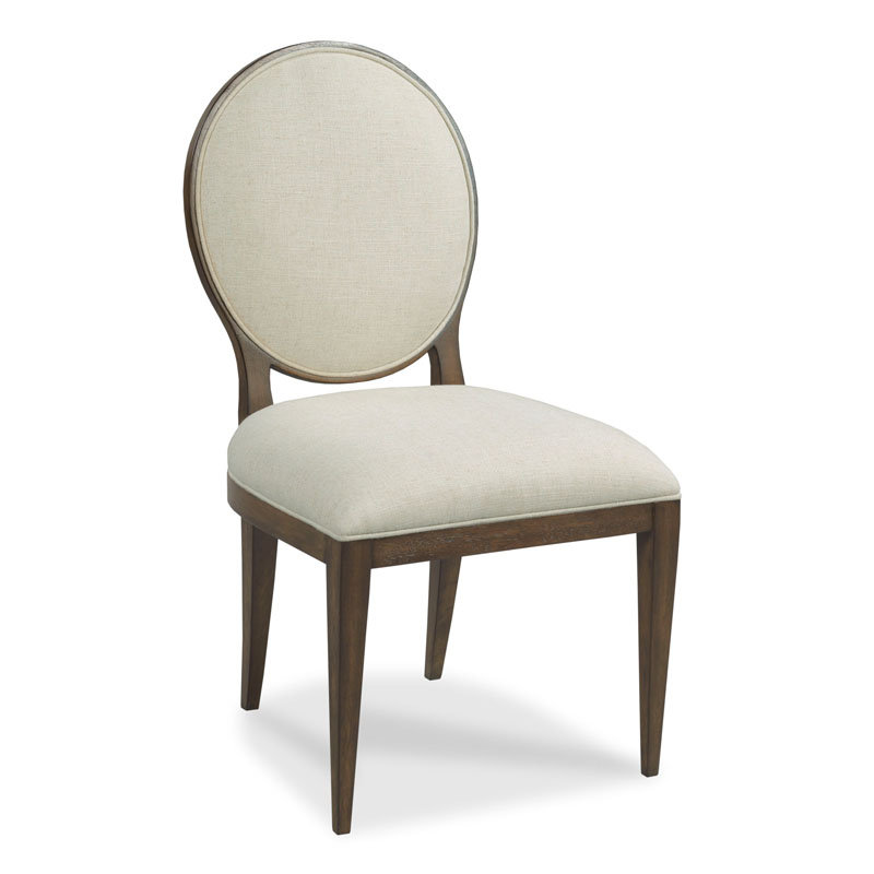 WoodbridgeFurniture Ovale Linen King Louis Back Side Chair in Repel ...