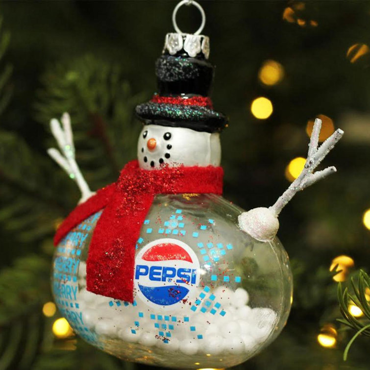 Northlight Snow Filled Glass Country Snowman Christmas Pepsi Shaped ...