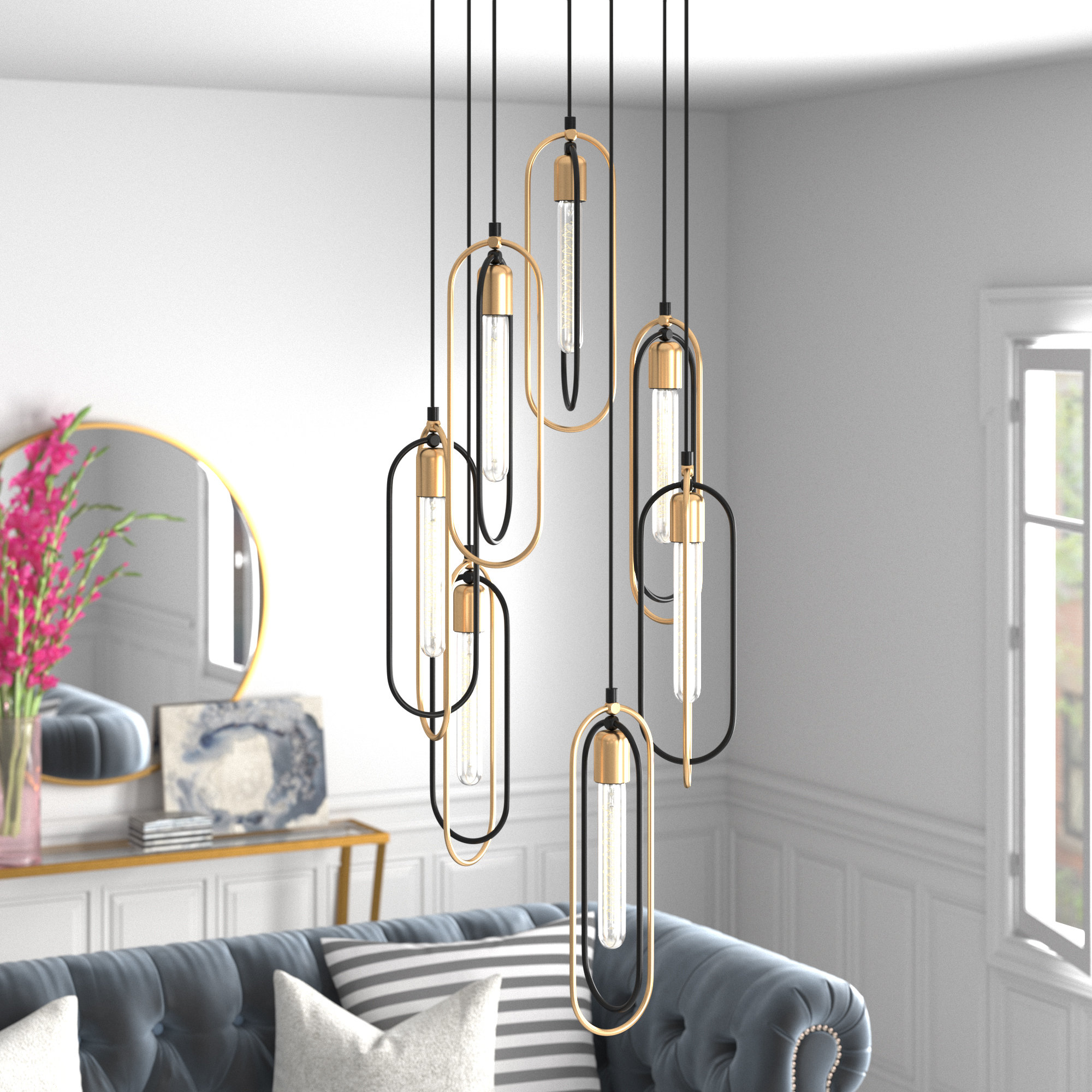 East Urban Home Keshawn 7 - Light Cluster Geometric Pendant | Wayfair