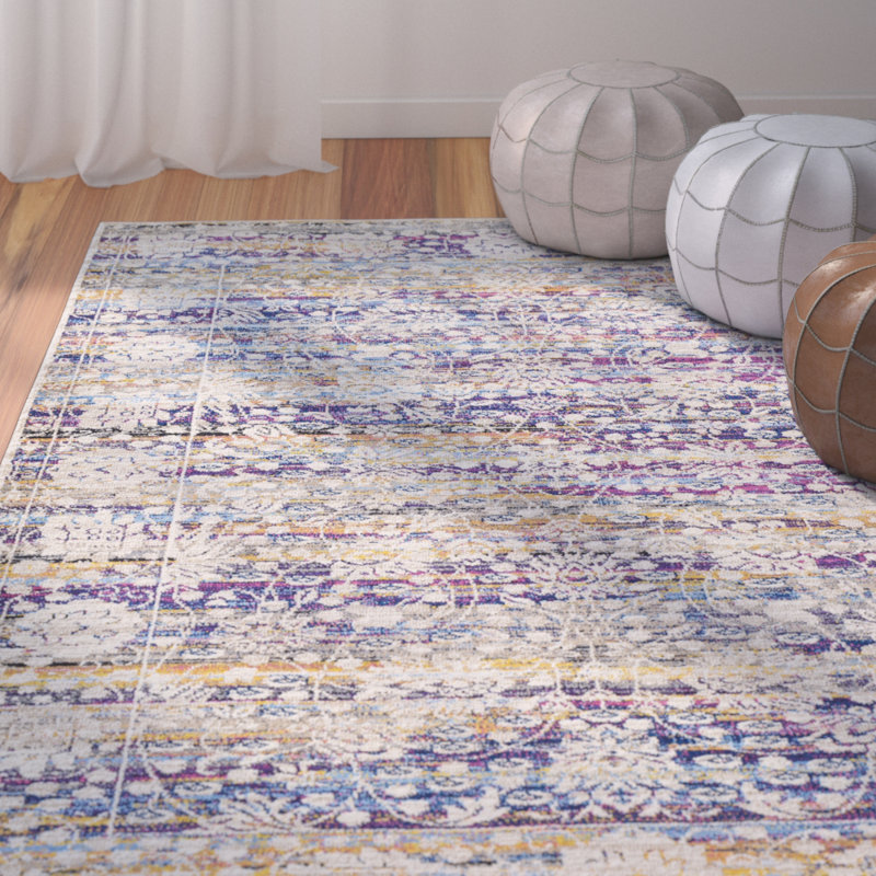 Bungalow Rose Walferdange Sky Blue/Cream Rug | Wayfair