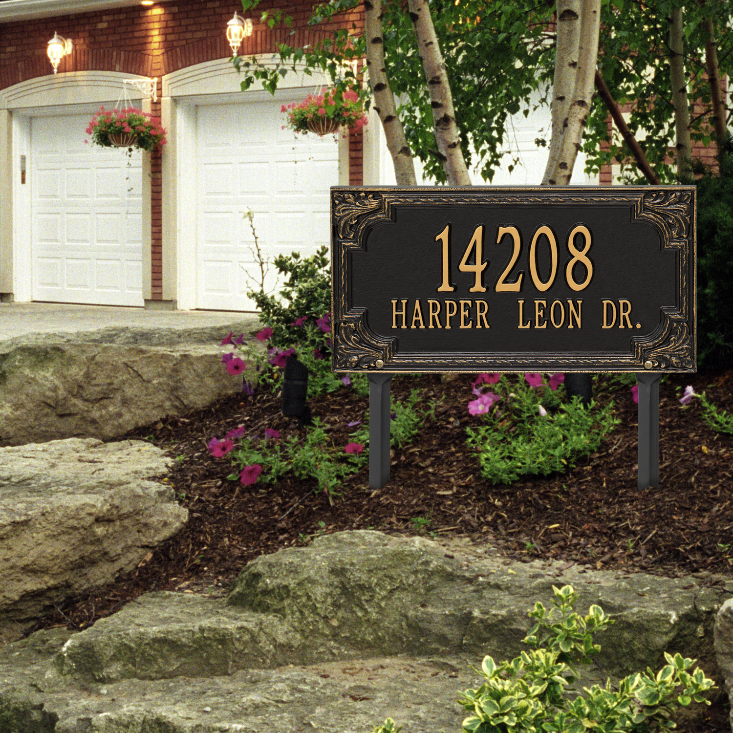 Whitehall Products Signature Series 2-Line Lawn Address Sign | Wayfair