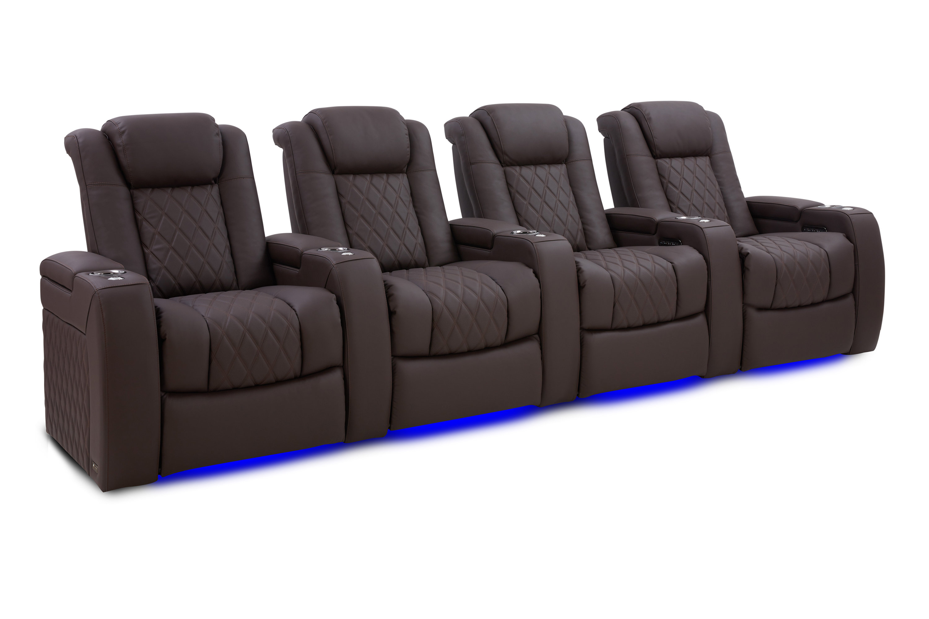 Valencia Theater Seating 129.75'' Wide Genuine Leather Home Theater ...