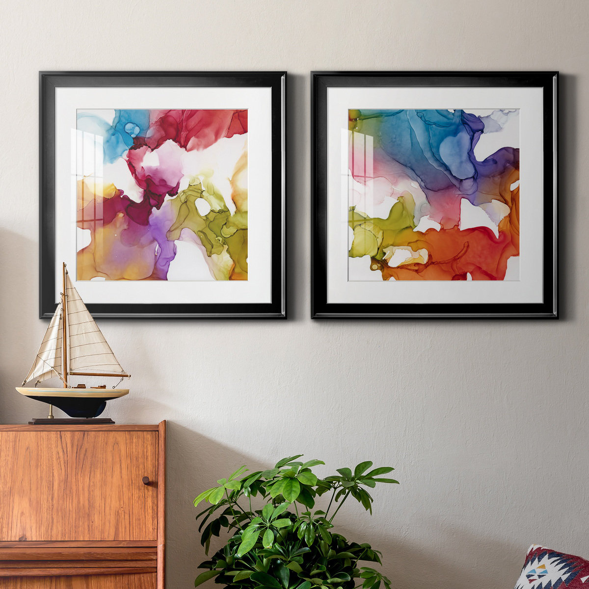 WexfordHome Spectrum Colors I - 2 Piece Picture Frame Graphic Art Set ...