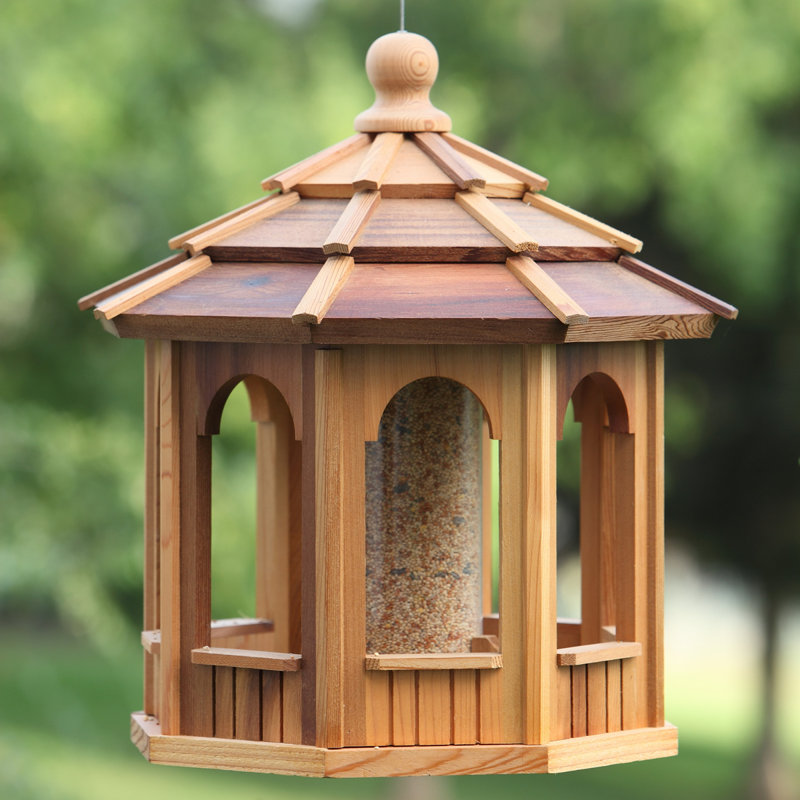 All Things Cedar Octagonal Hopper Bird Feeder & Reviews | Wayfair