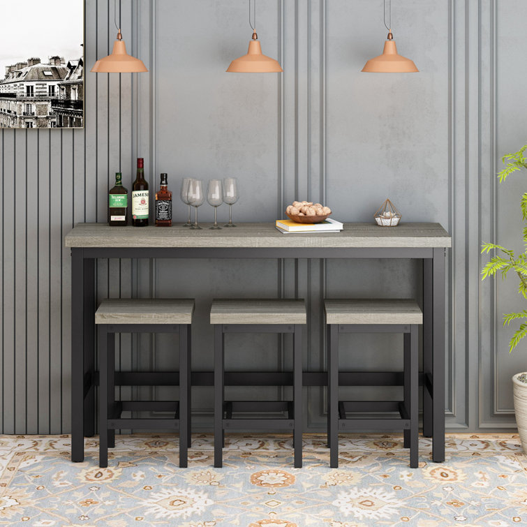 17 Stories Konica 3 - Person Counter Height Dining Set | Wayfair