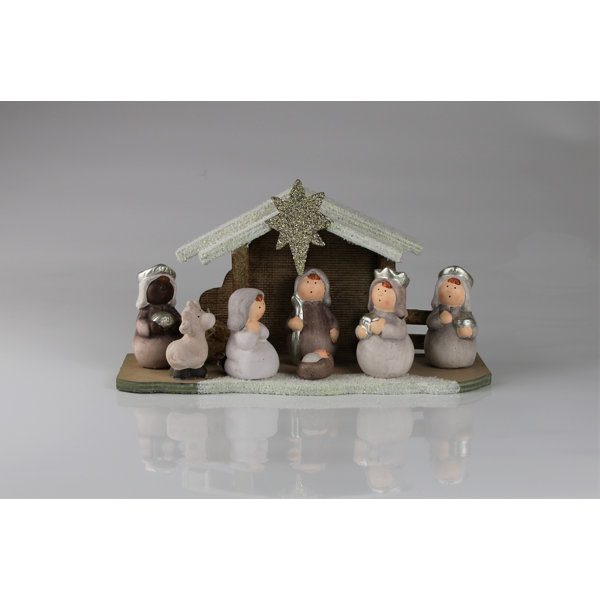 The Seasonal Aisle Buttram Holy Family Cream Set Figurine | Wayfair.co.uk
