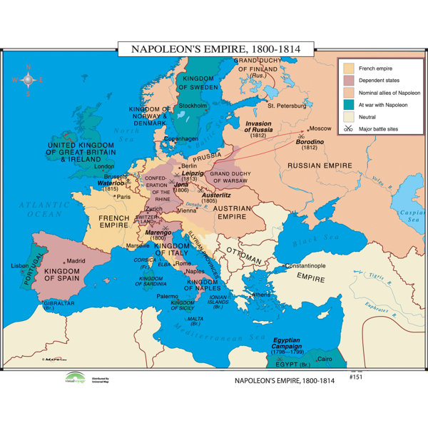 Universal Map World History Wall Maps - Napoleon's Empire | Wayfair.ca