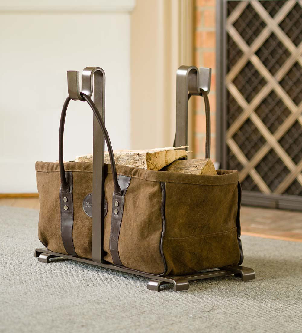 Plow & Hearth Heavy Duty Canvas Firewood Log Carrier & Reviews | Wayfair