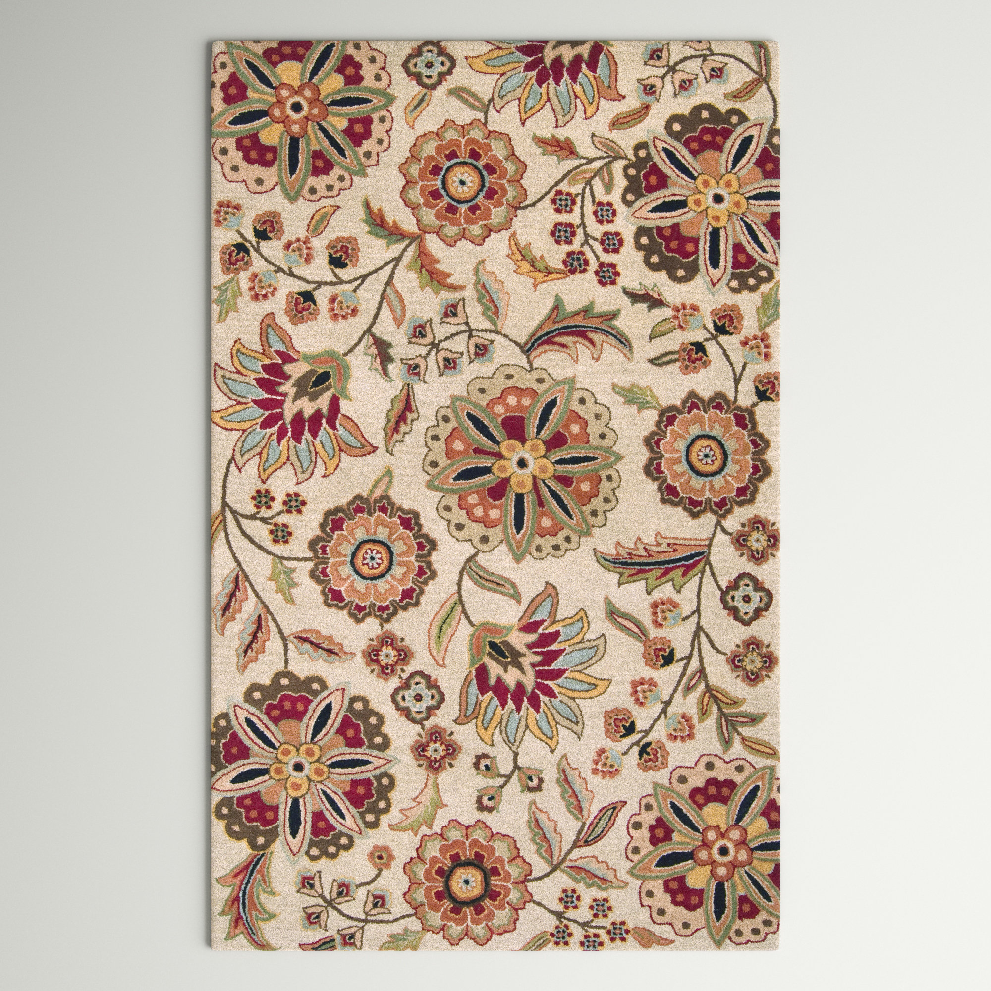 Langley Street Elsberry Handmade Tufted Wool Dark Brown/Dark Red/Taupe ...