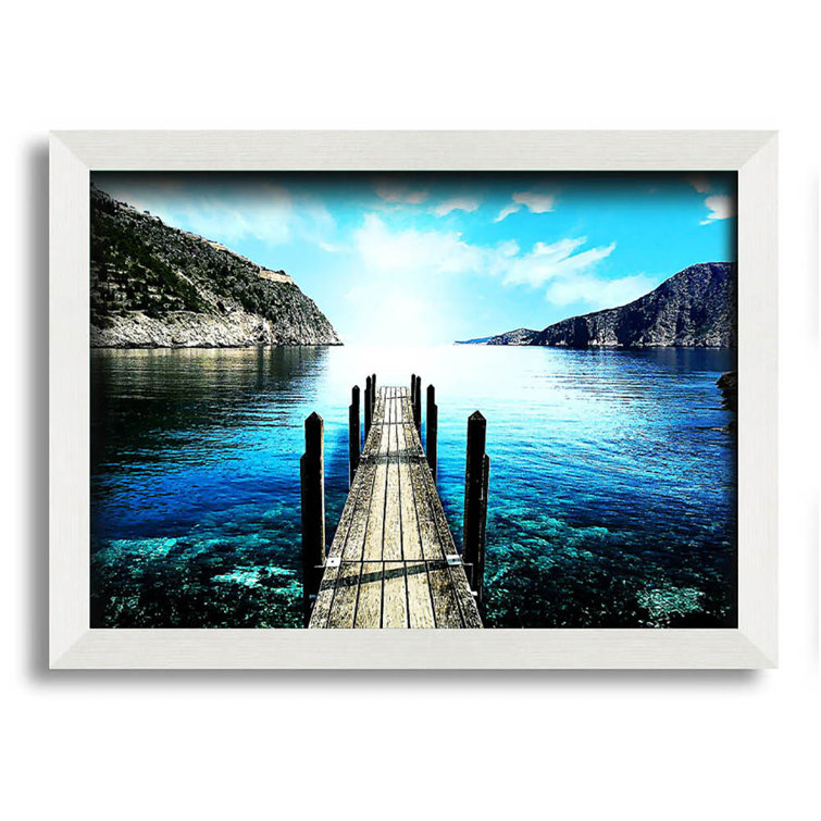 Highland Dunes The Old Boat Dock Ocean Framed Print Wall Art | Wayfair ...
