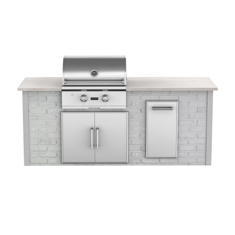 RTA Outdoor Living 72’ Rta Outdoor Kitchen Island With Grill And Waste ...