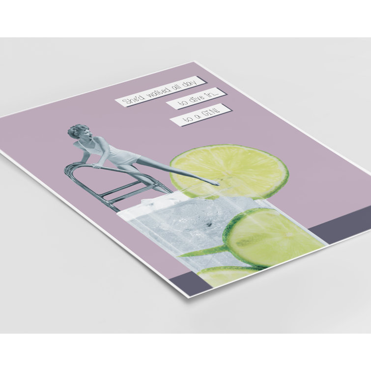 Maturi Dive in to a Gin Retro Cocktail - Picture Frame Art Prints ...