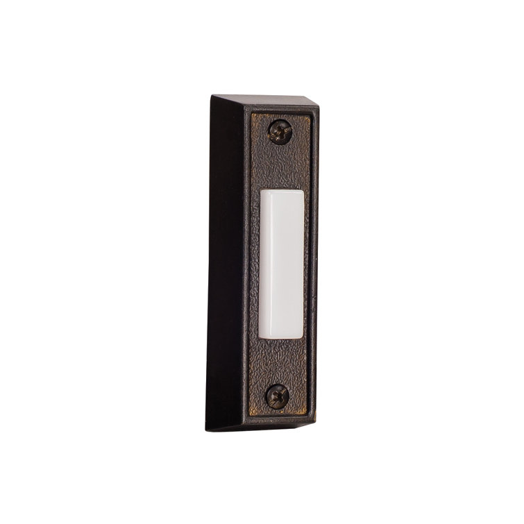 Winston Porter Surface Mount Doorbell Rectangular Push Button in Bronze ...