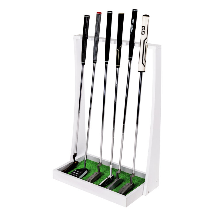 Gosports Premium Wooden Golf Putter Stand, Holds 6 Clubs - Black | Wayfair