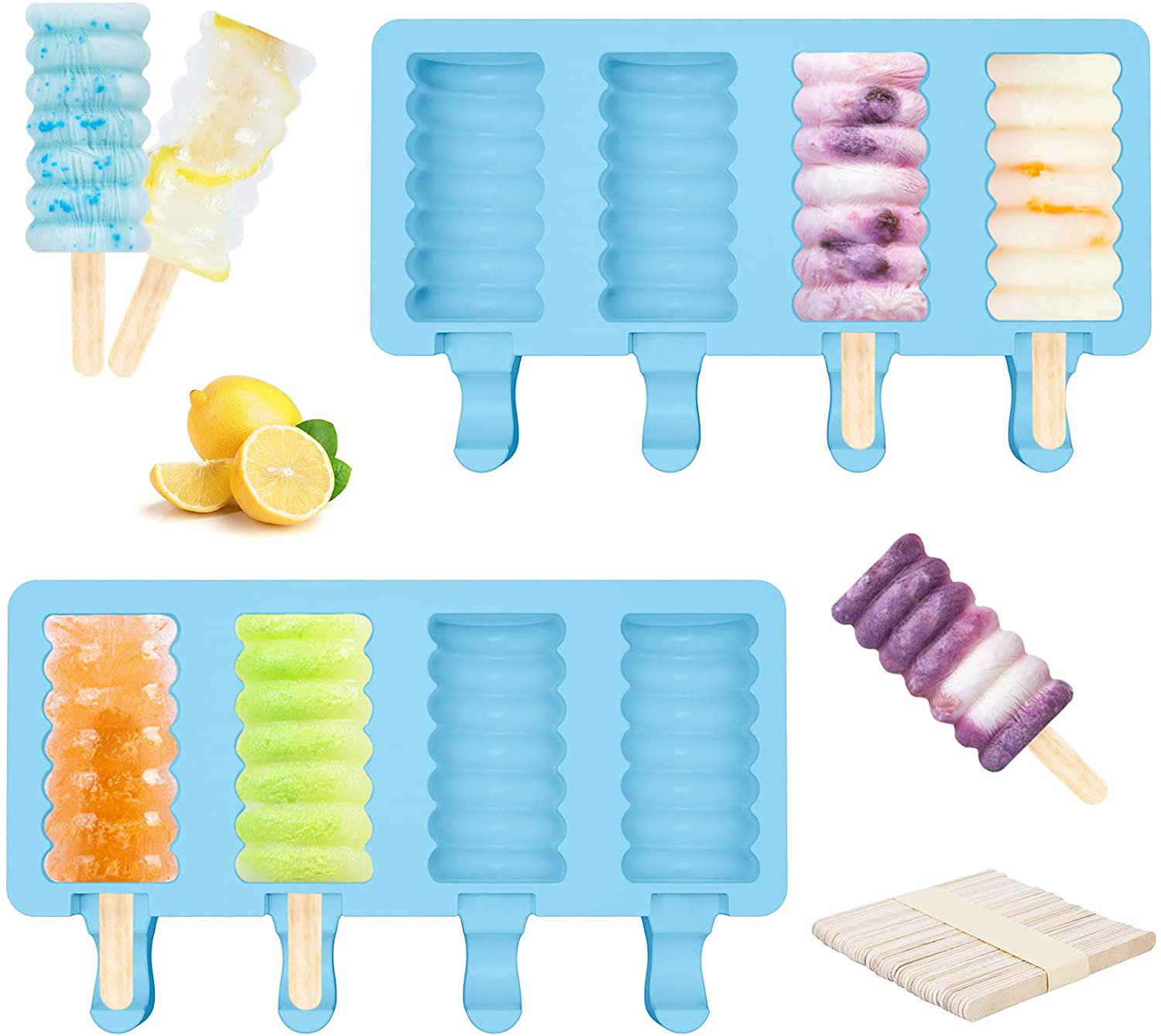Kitchen & Dining Silcone Popsicle Mold Frozen Yogurt Molds Ice Cream ...